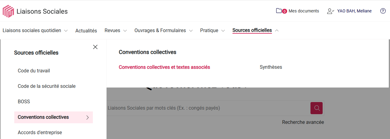 Accès aux conventions collectives, accords d’entreprises, codes et BOSS ...