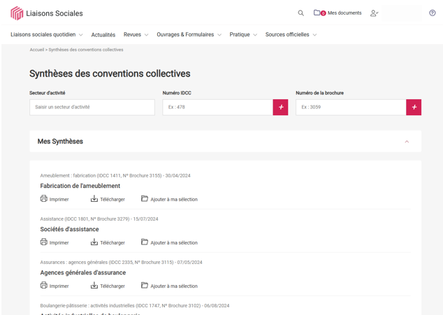 Accès aux conventions collectives, accords d’entreprises, codes et BOSS ...